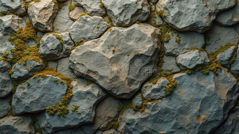 Rustic Grunge Stone Texture, Weathered Granite & Marble Wall with Lichen and Moss Seamless ...