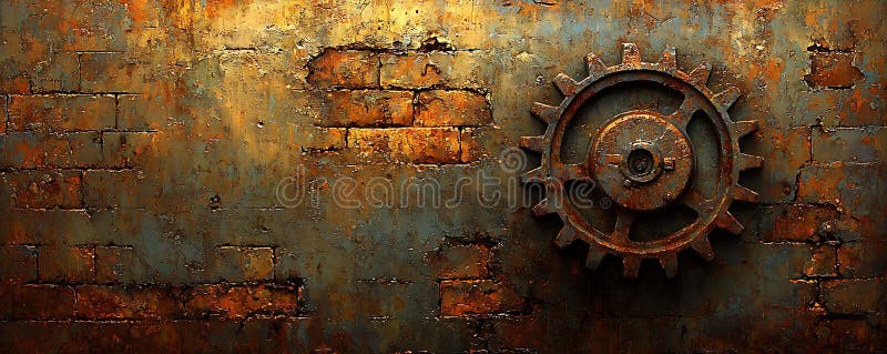 Rustic, Grungestyle Image Featuring a Large, Rusty Cog Wheel Against a ...