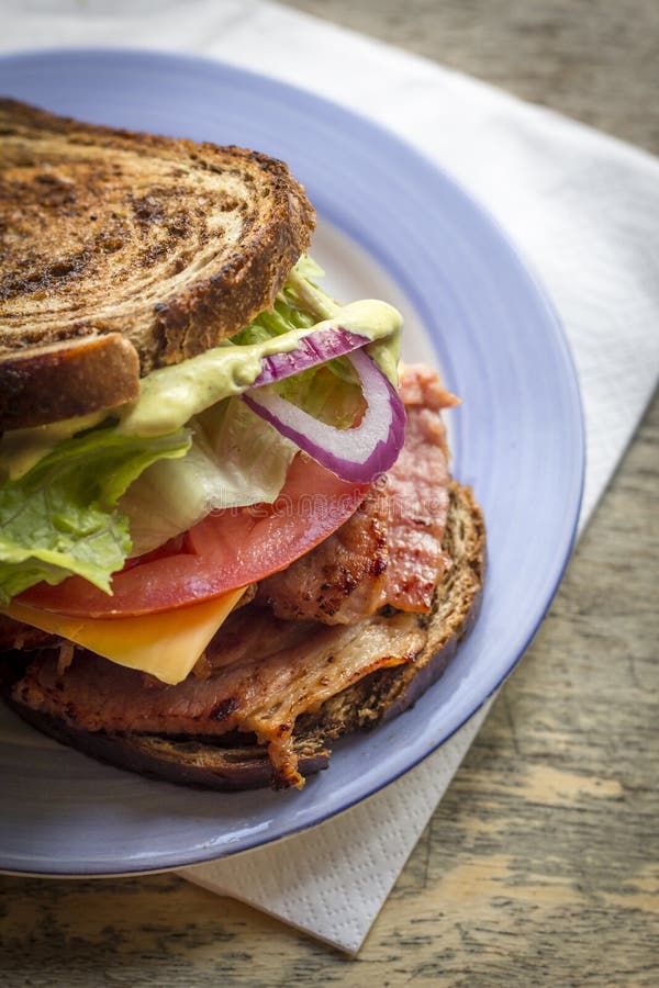 Rustic Ham Sandwich stock image. Image of rustic, food - 69060689