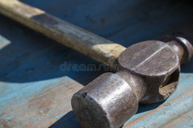 Rustic Hammer stock image. Image of resting, tool, surface - 79266743