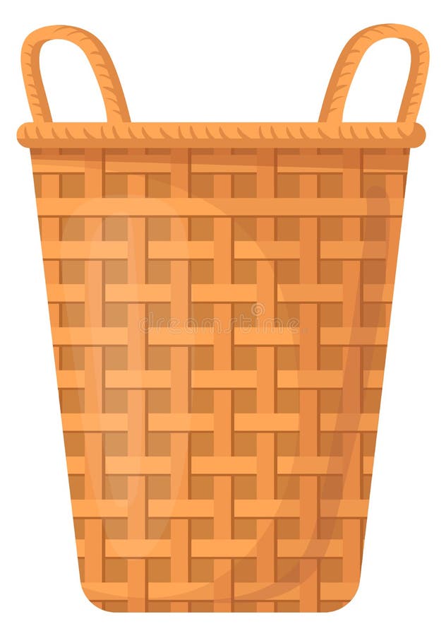 Rustic Hamper. Handmade Rattan Basket Cartoon Icon Stock Vector ...