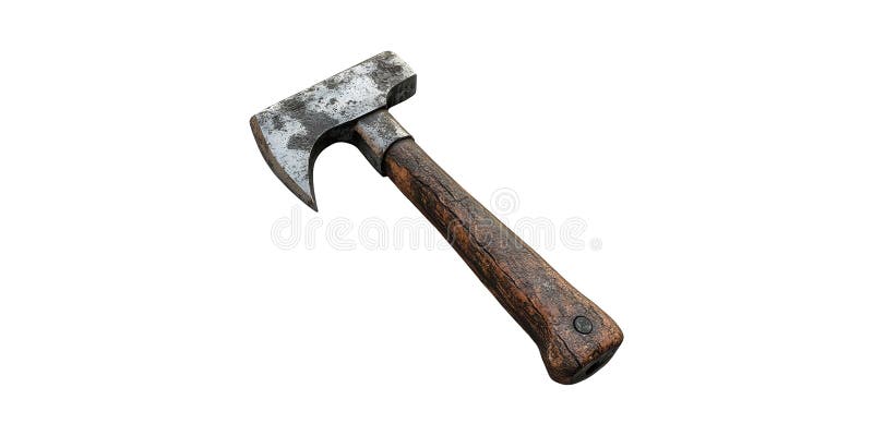 Rustic Hand Axe with Wooden Handle. Traditional Tool for Woodworking ...