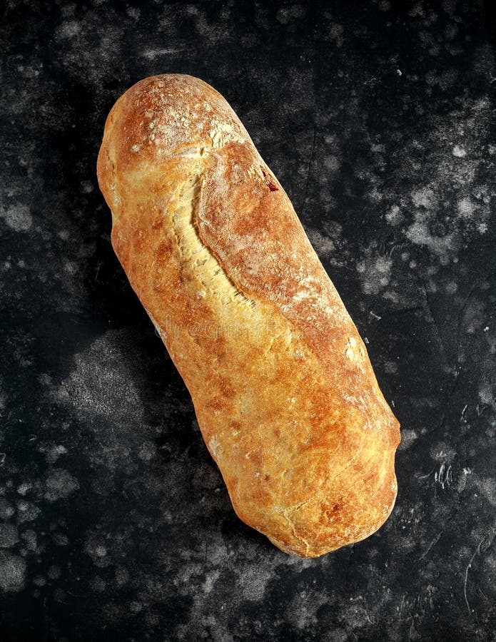 Rustic Hand Made Italian Ciabatta Bread on Table Stock Photo - Image of ...