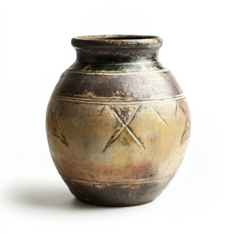 Rustic Handcrafted Ceramic Jar with Unique Design and Texture Stock ...