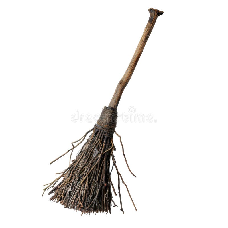 A Rustic, Handcrafted Wooden Broom Stock Image - Illustration of ...