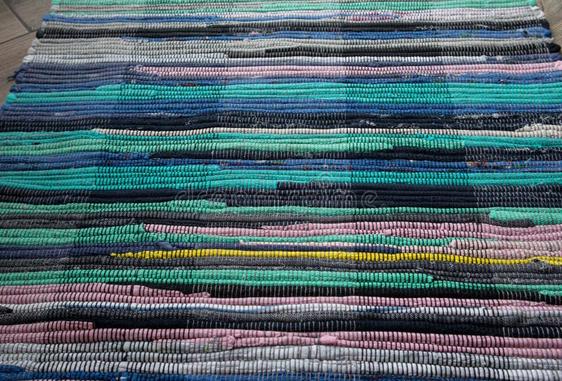 A Rustic Handmade Rug Made of Recycled Material. Ecology. Life without ...