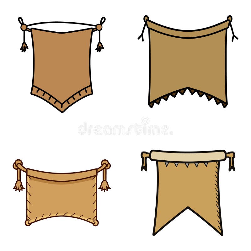 Rustic Hanging Banner Vector Illustrations Stock Illustration ...