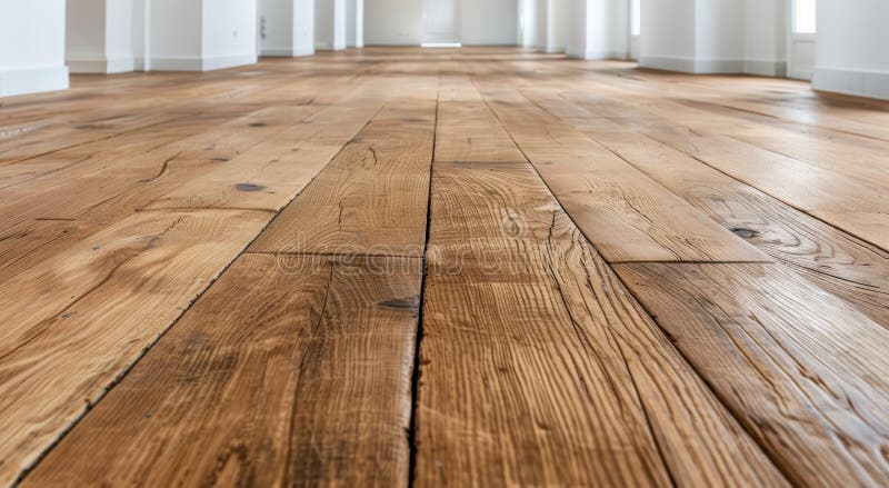 Rustic Hardwood Floor in Modern Interior Stock Illustration ...