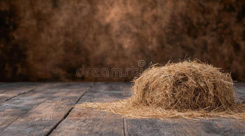 Rustic Hay Bale on Wooden Floor Stock Illustration - Illustration of ...