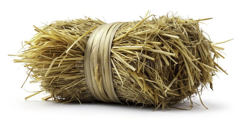 Rustic Hay Bundle on White Background a Natural Texture for ...