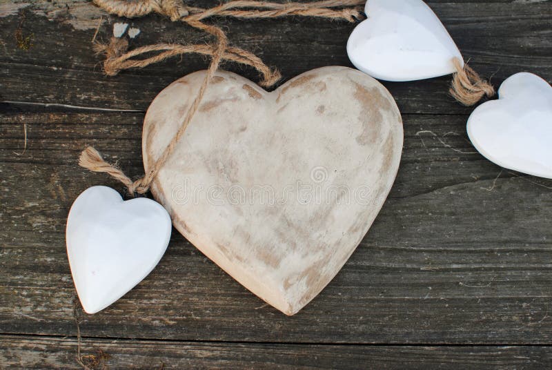 Rustic Hearts on the Wooden Wheel Stock Photo - Image of rustic ...