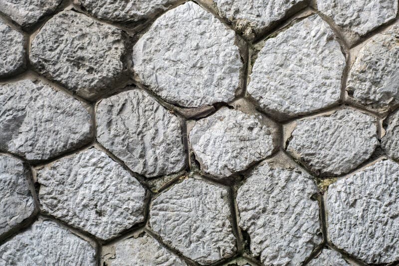 The Rustic Hexagonal Gray Stone Wall Texture Background Stock Image ...