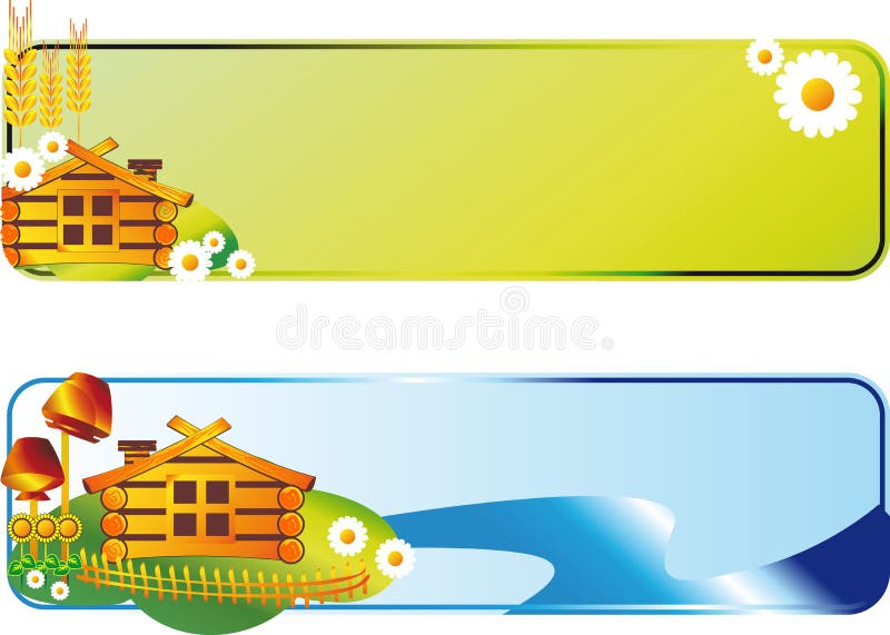 Rustic home banner stock vector. Illustration of lawn - 21886401