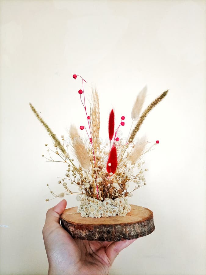 Rustic Home Decor with Dried Flowers Stock Photo - Image of home ...