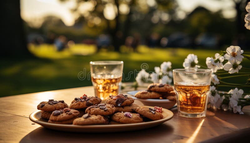 A Rustic Homemade Dessert, Indulgence in Nature Sweet Refreshment ...