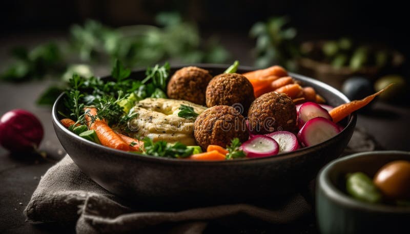 A Rustic Homemade Vegetarian Meal with Fresh Organic Ingredients ...