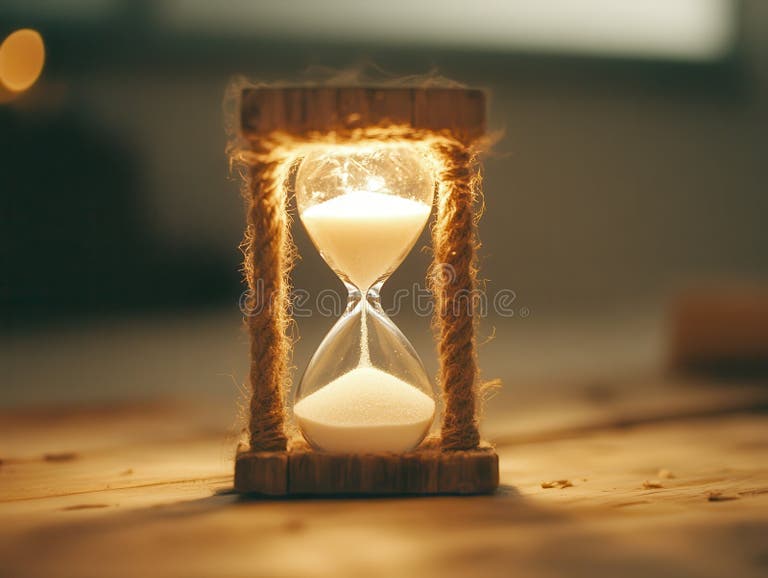 Rustic Hourglass with Soft Lighting and Sand Flowing Stock Photo ...