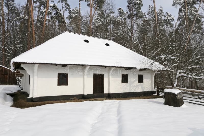 Rustic house stock photo. Image of scenery, roof, snow - 17271724