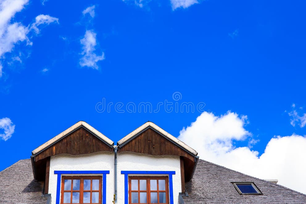 Rustic house and blue sky stock image. Image of house - 42235879