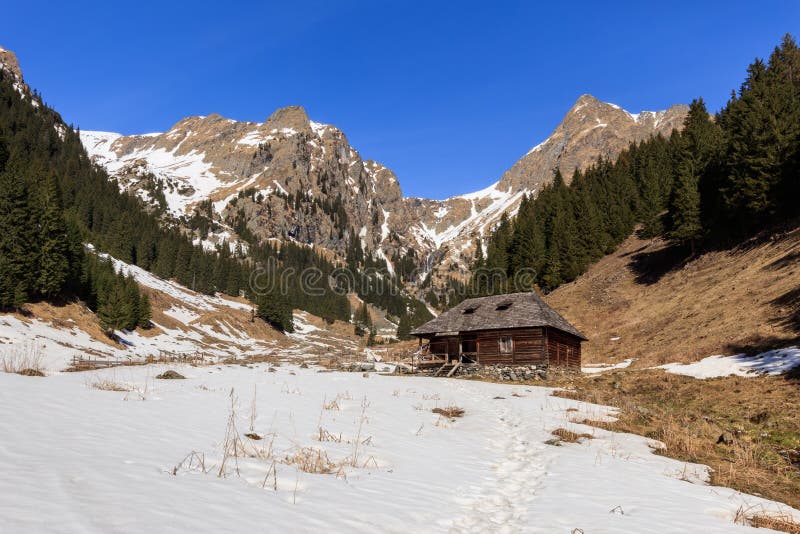 Rustic house stock image. Image of snow, rustic, natural - 83283275