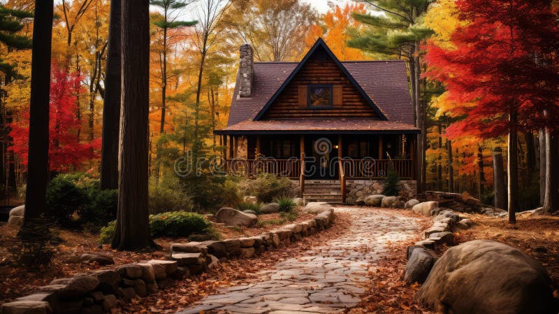 Rustic house fall stock image. Image of fall, tranquil - 330507635