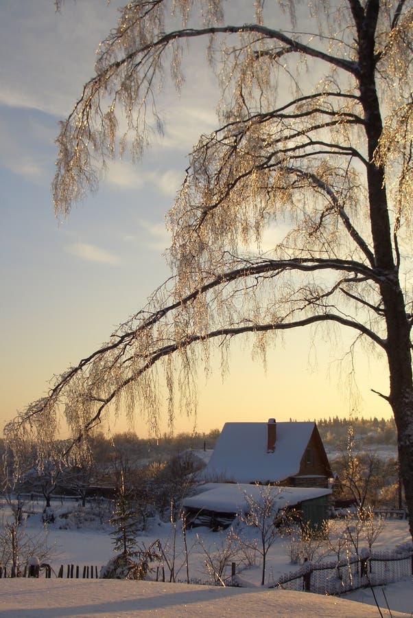 Rustic house in the snow stock photo. Image of house - 80733704