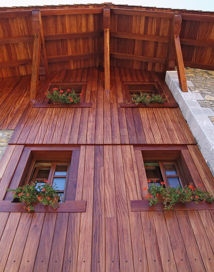 Rustic House with Wood Facade Stock Image - Image of peaceful ...