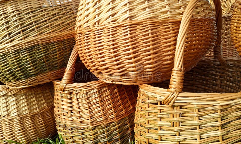 Rustic Household Baskets Close Up Stock Photo - Image of traditional ...