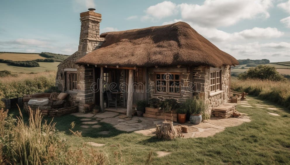 Rustic Hut on Mountain Meadow, a Window To Ancient Cultures Generated ...