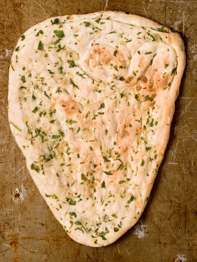 Rustic Indian Garlic and Parsley Naan Bread Stock Photo - Image of ...