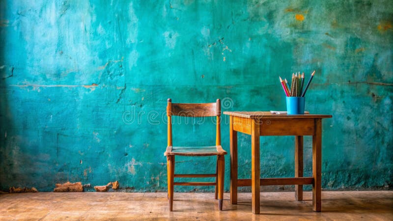Rustic Indian School Desk a Nostalgic Glimpse of Rural Education Stock ...