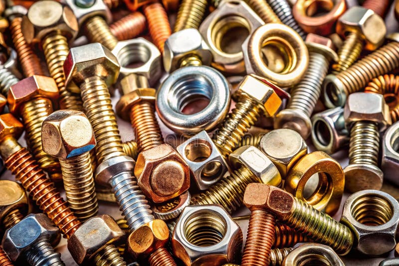 Rustic Industrial Hardware Vintage Nuts and Bolts Collection on a ...