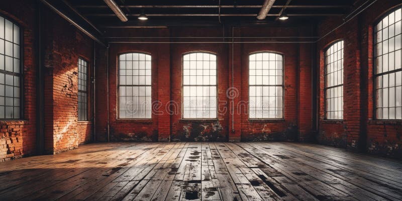Rustic Industrial Loft Exposed Brick Wooden Floors Stock Photos - Free ...