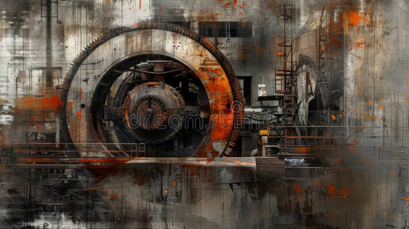 Rustic Industrial Machinery in an Abandoned Factory Setting Stock Image ...