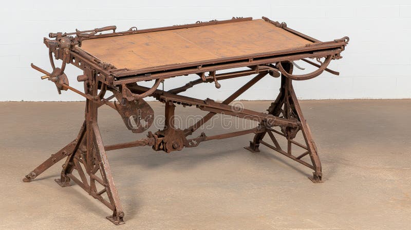 Rustic Industrial Metal Table Studio Shot Stock Photo - Image of studio ...