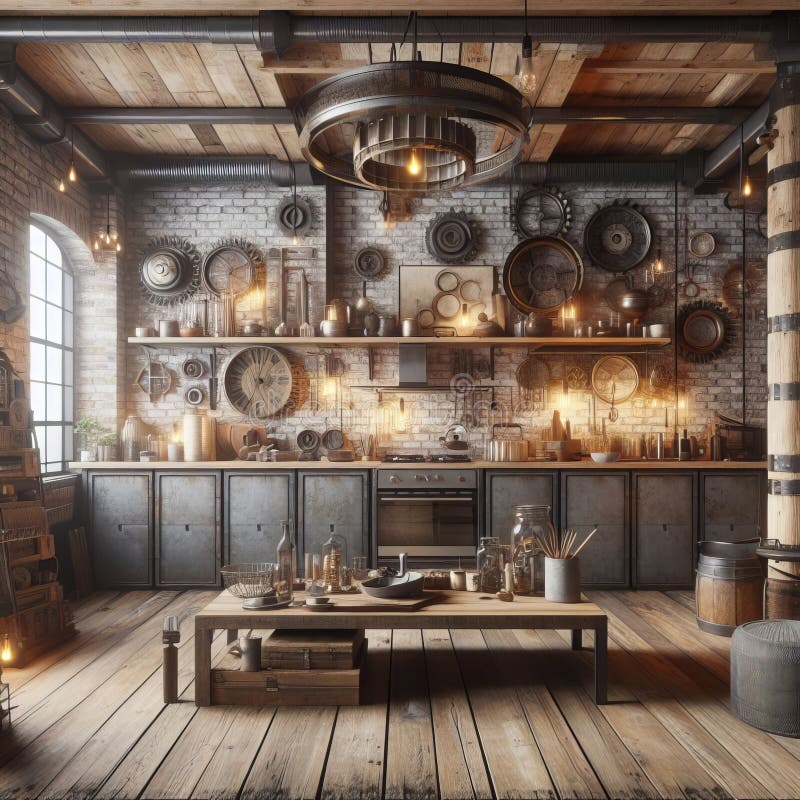 Rustic Industrial Rustic Design with Industrial Elements Lik Stock ...