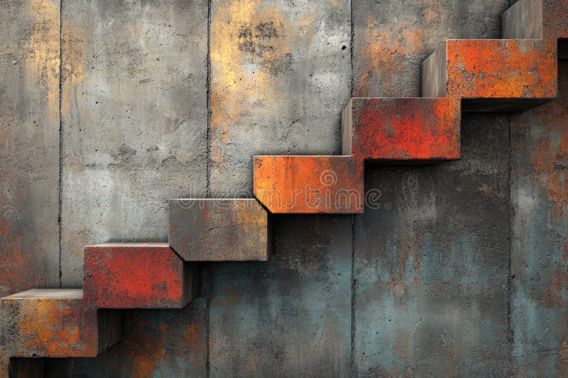 Rustic Concrete Steps: Industrial Design Texture Background Stock ...
