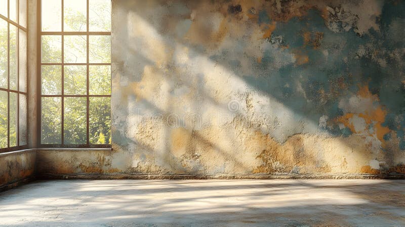 Rustic Interior 3D Render - Abandoned Building with Sunlight through ...