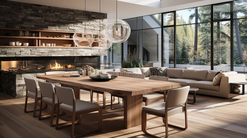 The Rustic Interior Design of a Modern Living Room. Stock Photo - Image ...