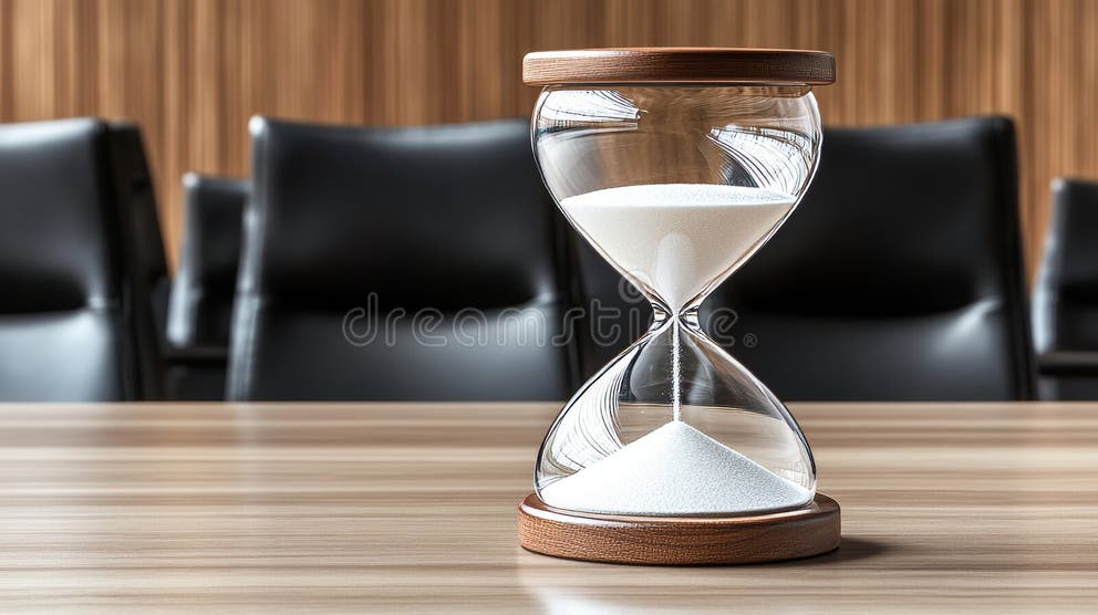 A Rustic Interior Features a Wooden Table with an Hourglass ...