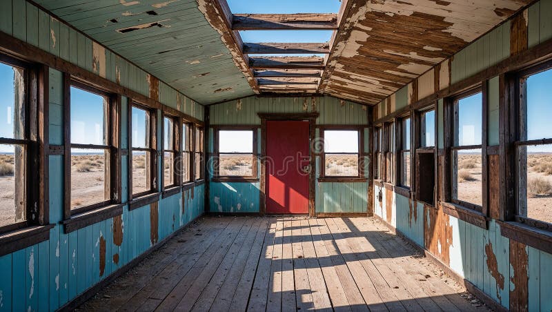 Rustic Interior of an Old Abandoned Train Carriage Sunlit Inside Stock ...