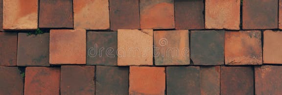 Rustic Interlocking Rectangular Pattern with Warm Tones and Rough ...