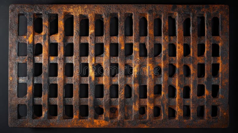 Rustic Iron Grate with Weathered Texture and Grid Pattern for ...
