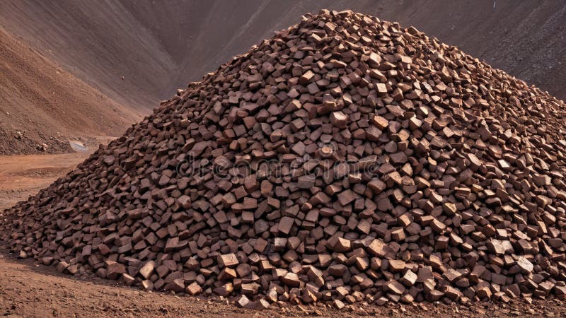 Rustic Iron Ore Pile a Mining Industry Snapshot Stock Illustration ...