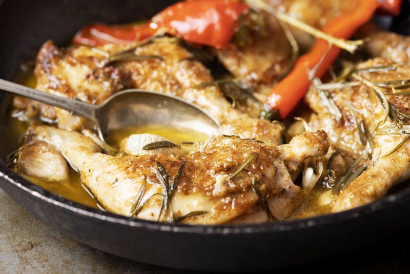 Rustic Italian Golden Tuscan Chicken Stock Photo - Image of rustic ...