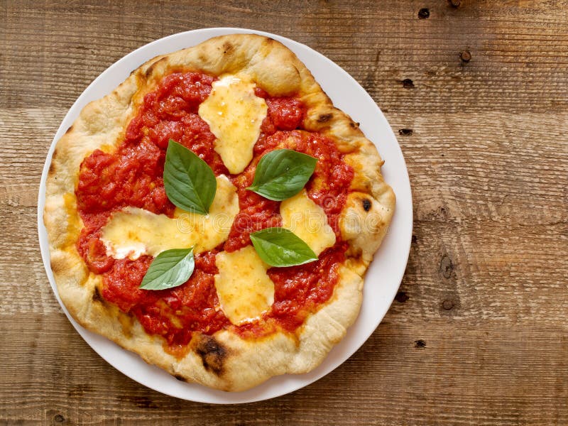 Rustic Italian Pizza Margherita Stock Image - Image of junk, tomato ...