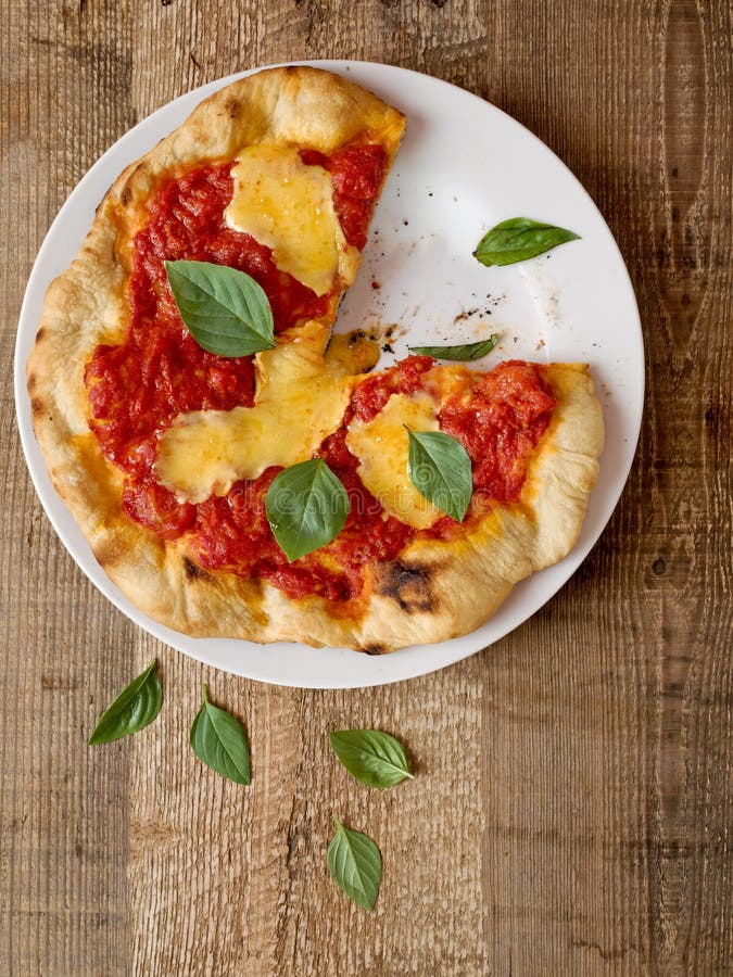 Rustic Italian Pizza Margherita Stock Image - Image of junk, food: 71098599