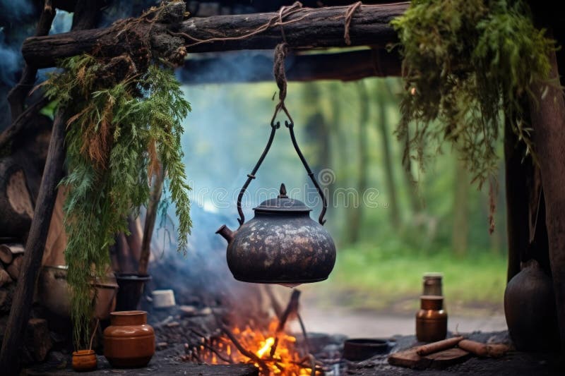 Kettle Over Fire Stock Illustrations – 205 Kettle Over Fire Stock ...