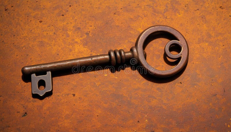 Rustic Key on Oxidized Background Stock Photo - Image of patina ...