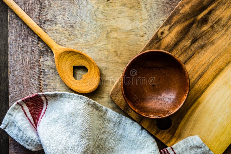 Rustic Kitchen Cooking Stuff Stock Image - Image of board, rustic ...